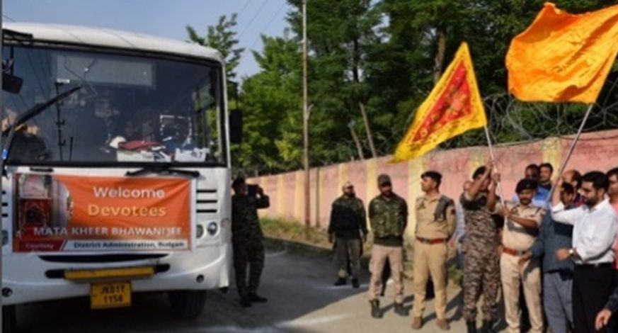 DC, SSP B’gam flags off Mata Kheer Bhawani Yatra from Pandit Colony ...