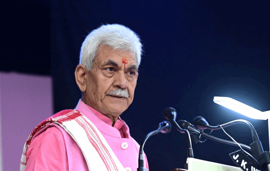 J&K LG Manoj Sinha addressing the felicitation ceremony of ALOHA ...